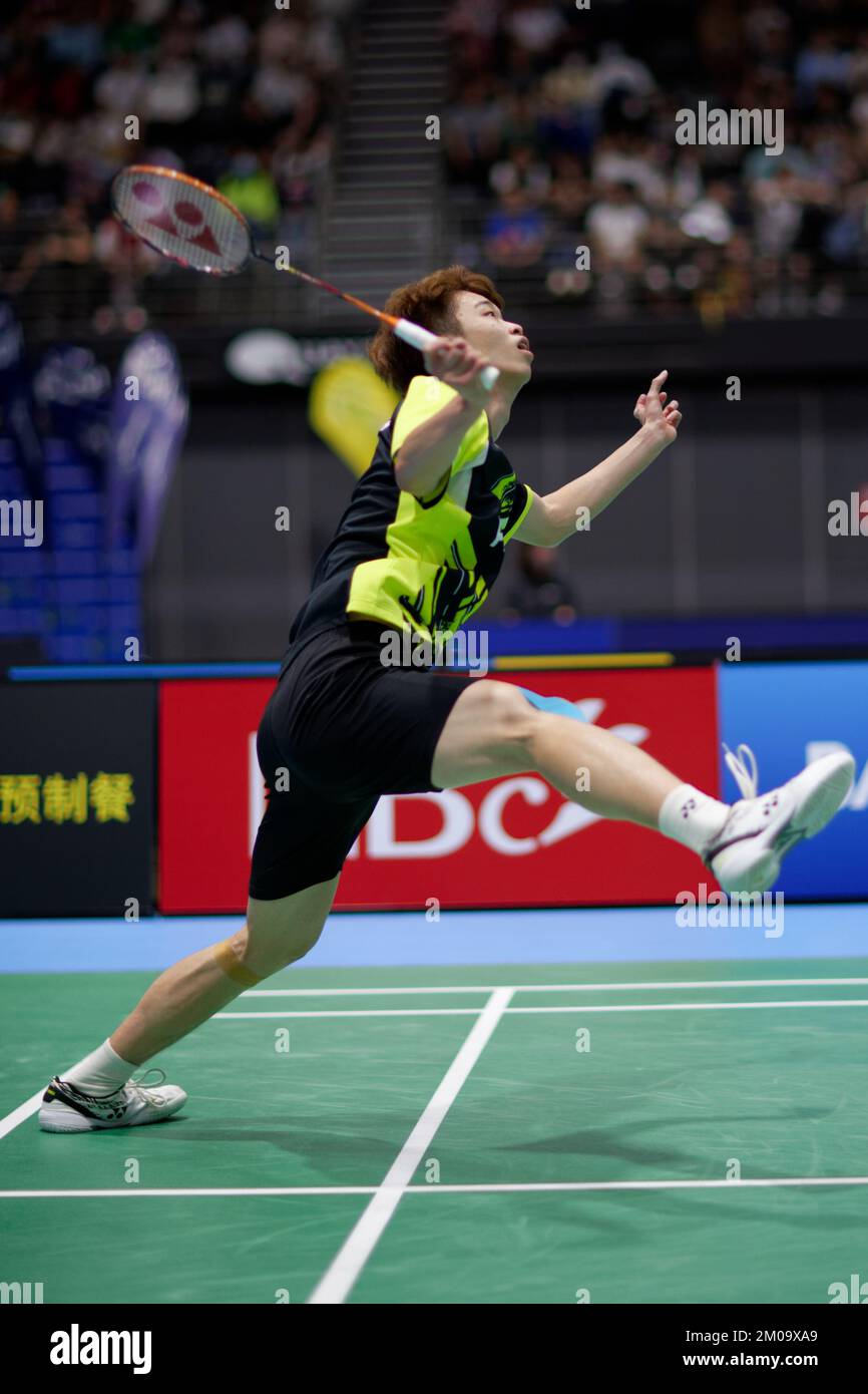 NG Tze Yong of Malaysia in action during the singles match between LU ...