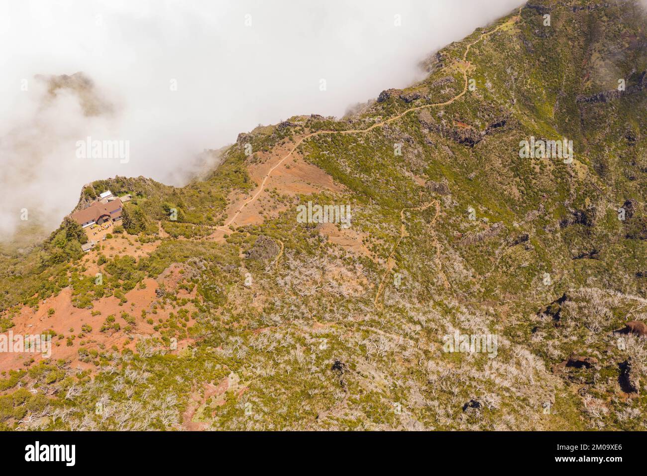 Drone view mountain trail hi-res stock photography and images - Alamy