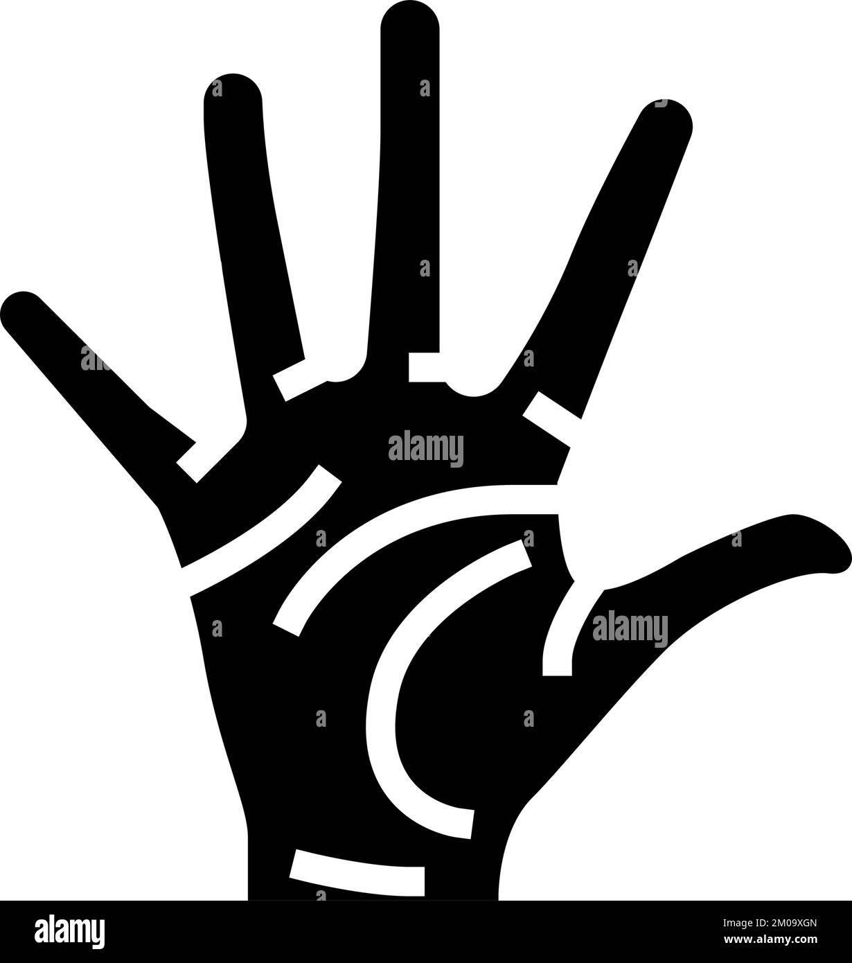 five number hand gesture glyph icon vector illustration Stock Vector Image & Art - Alamy