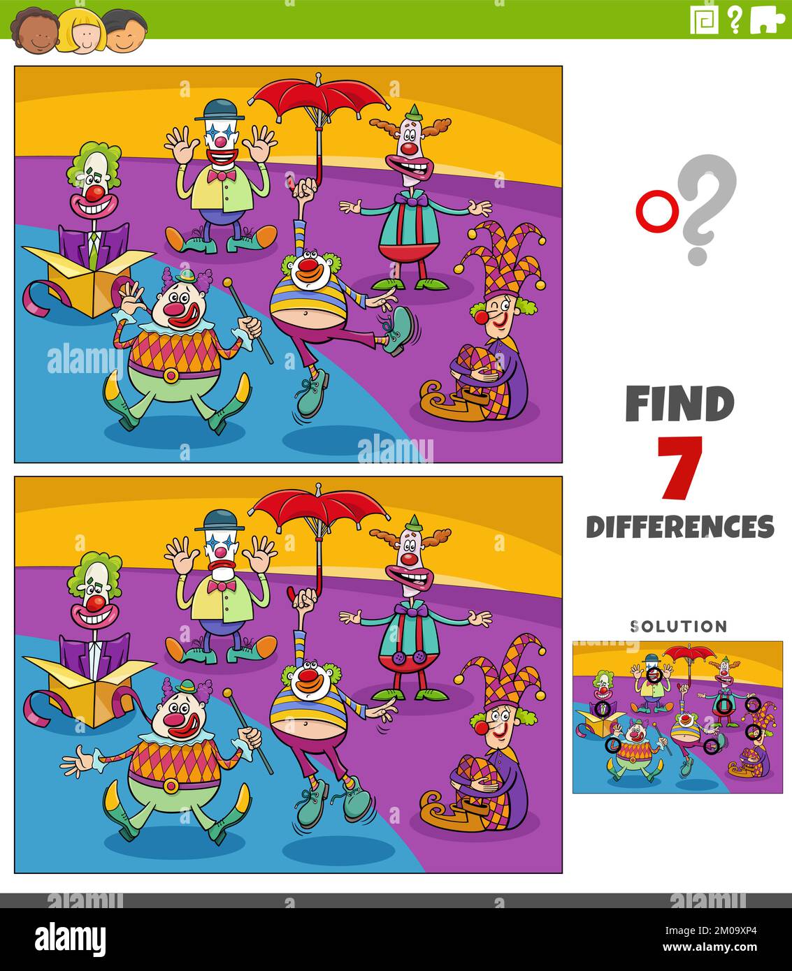 Cartoon illustration of finding the differences between pictures ...