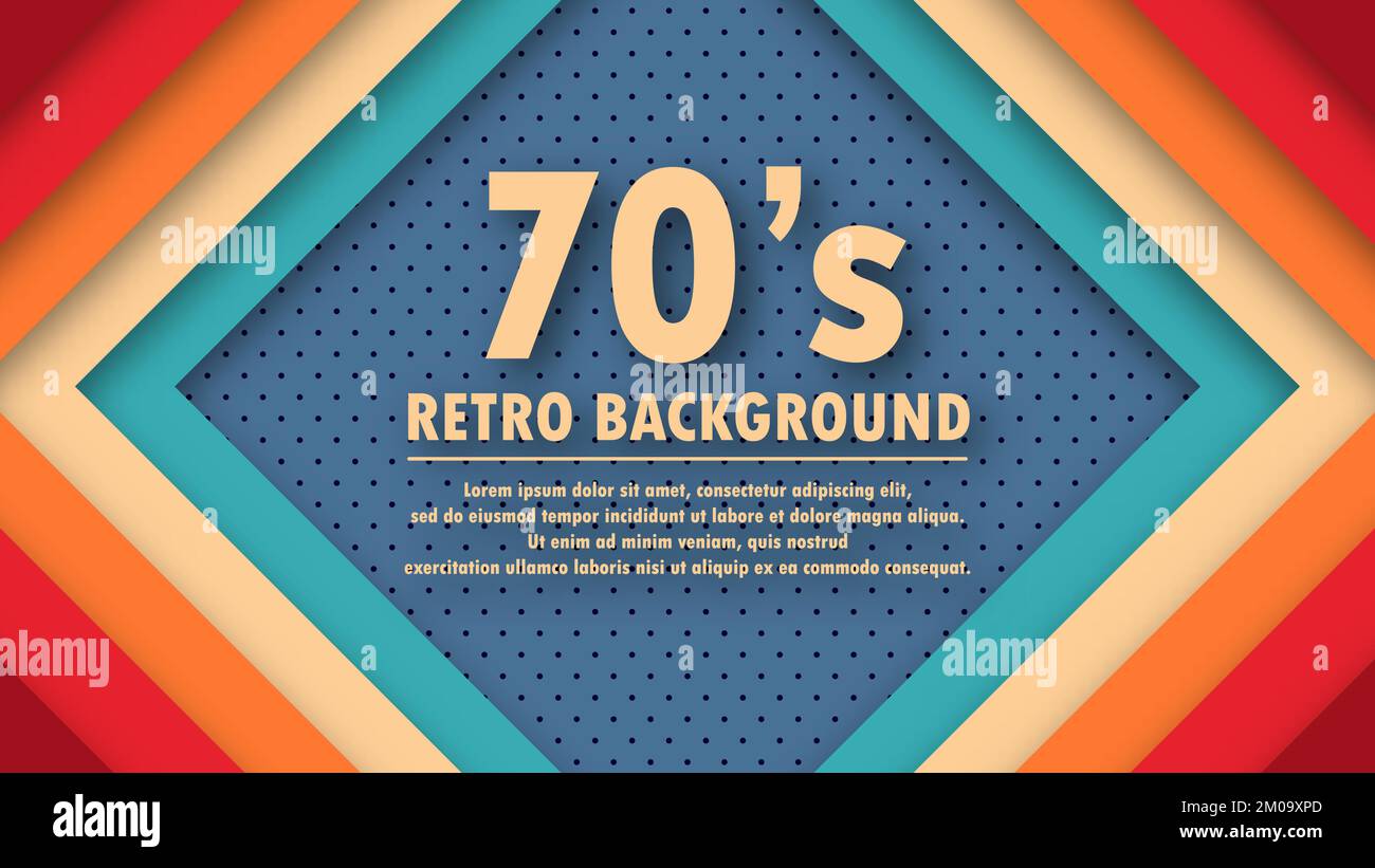 Abstract 1970's background with rhombus elements and retro colors ...