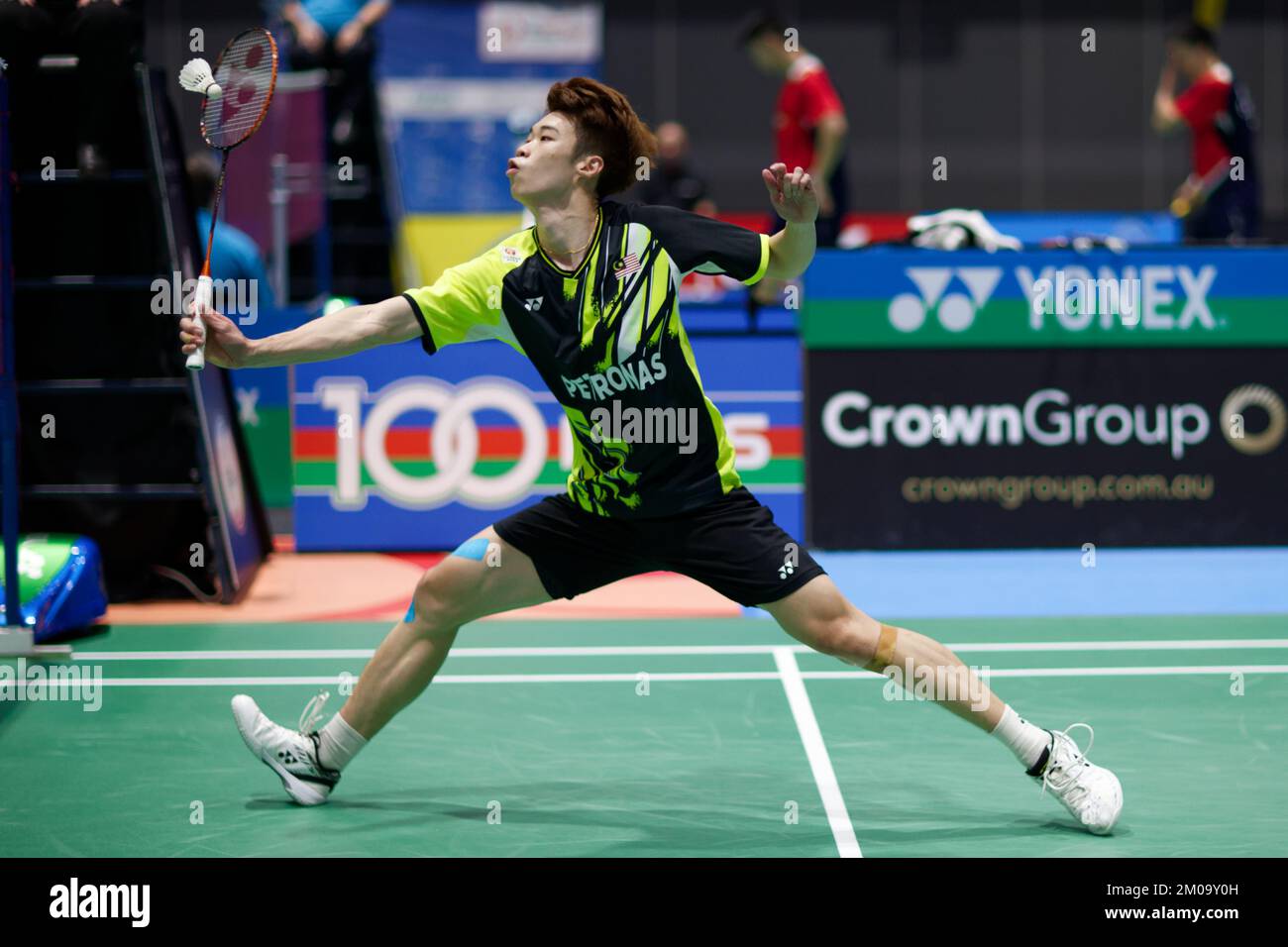 NG Tze Yong of Malaysia in action during the singles match between LU ...