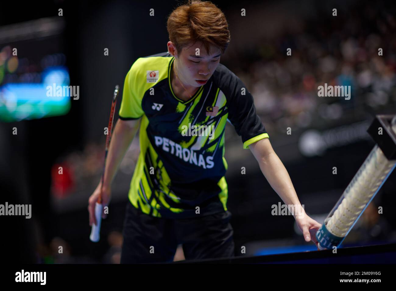 NG Tze Yong of Malaysia in action during the singles match between LU ...
