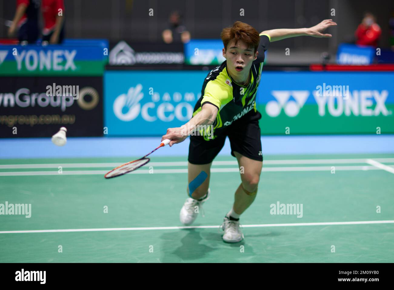 NG Tze Yong of Malaysia in action during the singles match between LU ...