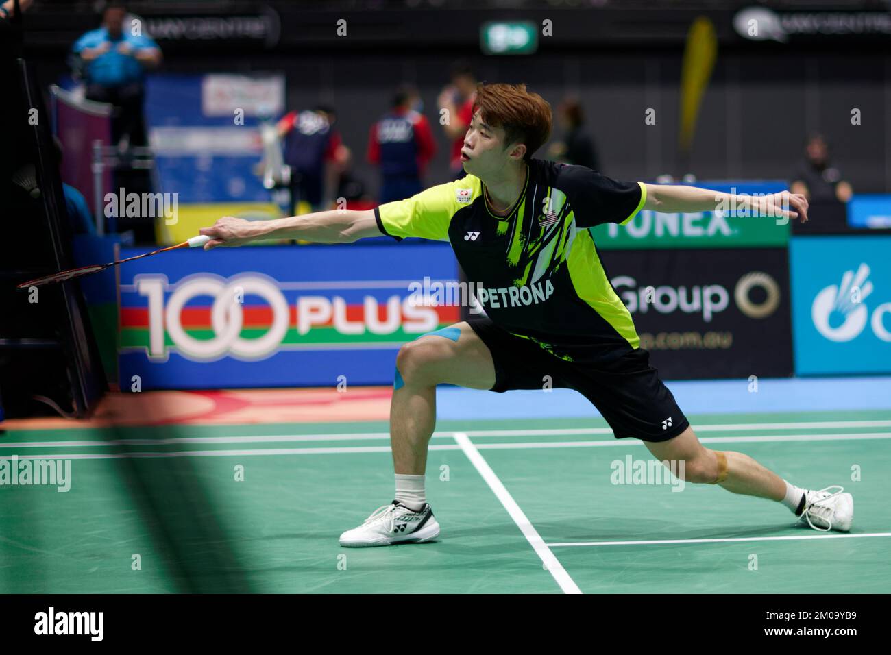 NG Tze Yong of Malaysia in action during the singles match between LU ...