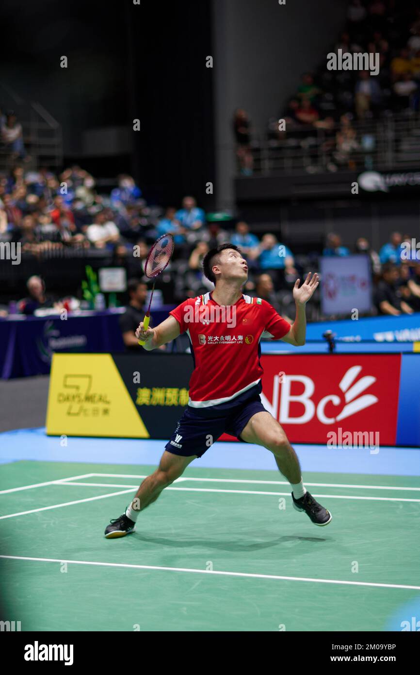 LU Guang Zu of China in action during the singles match between LU ...