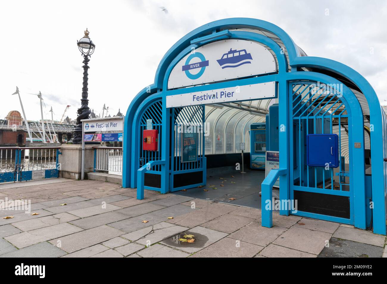 The entrance to the Festival Pier river boat service on the river ...