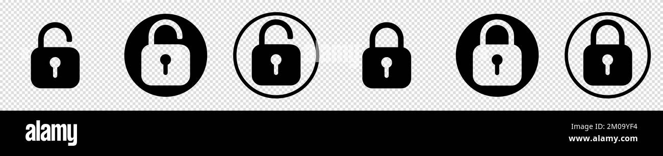Set of lock icons, lock icon. Safety symbols. Vector illustration ...