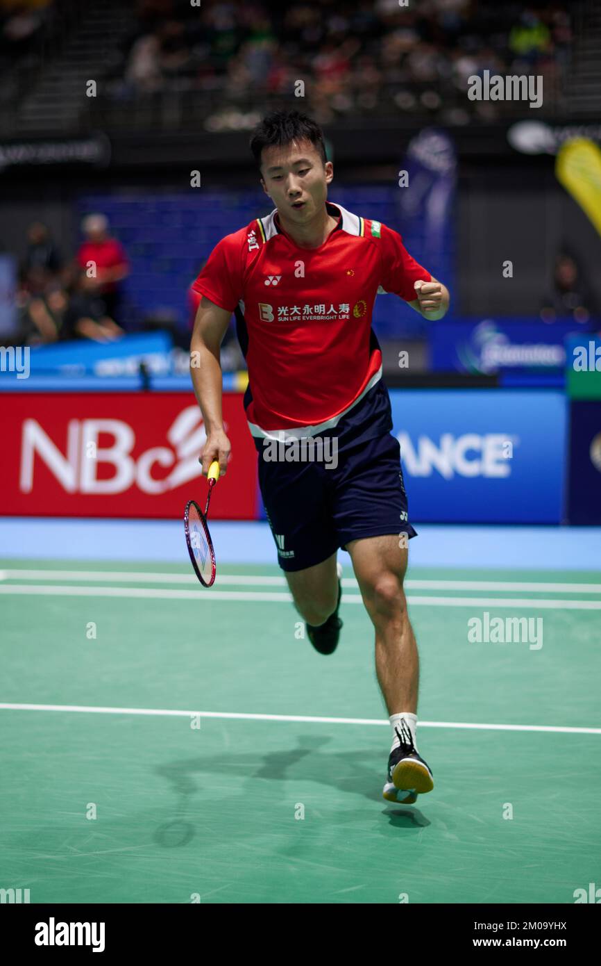 LU Guang Zu of China in action during the singles match between LU ...