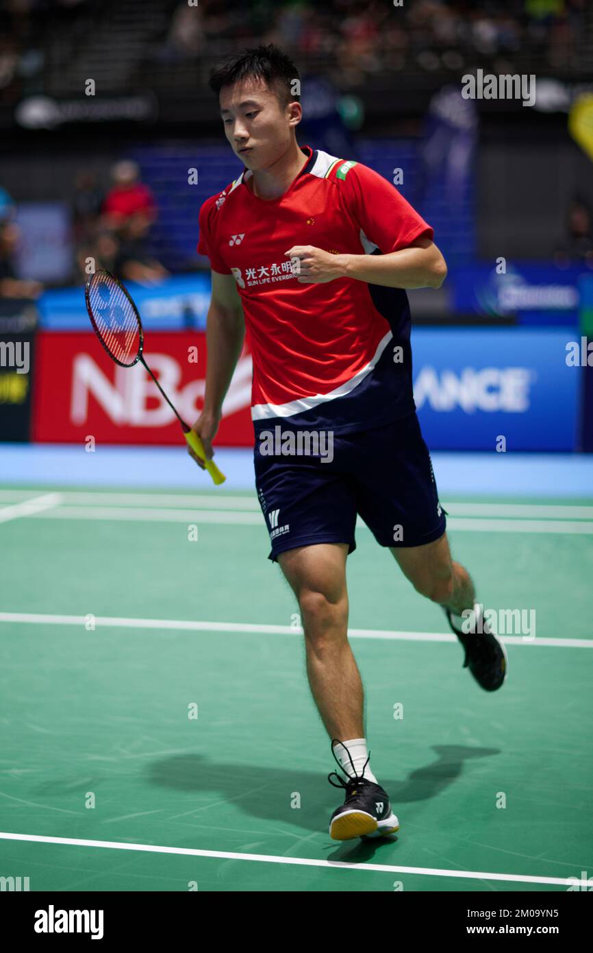 LU Guang Zu of China in action during the singles match between LU ...