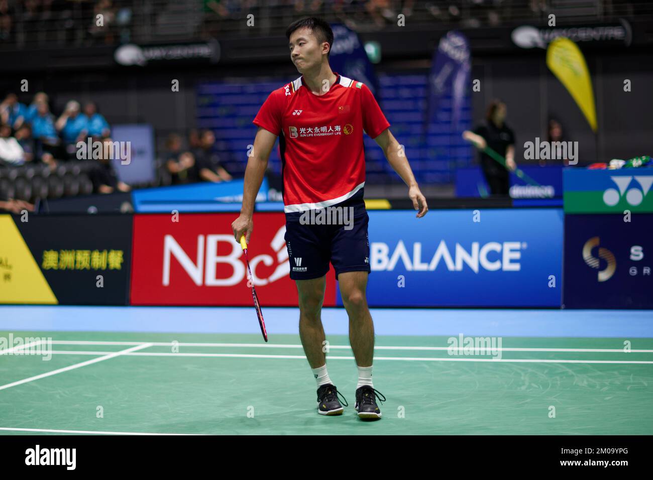 LU Guang Zu of China in action during the singles match between LU ...