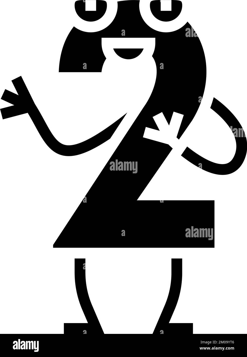 One number character glyph hi-res stock photography and images - Alamy