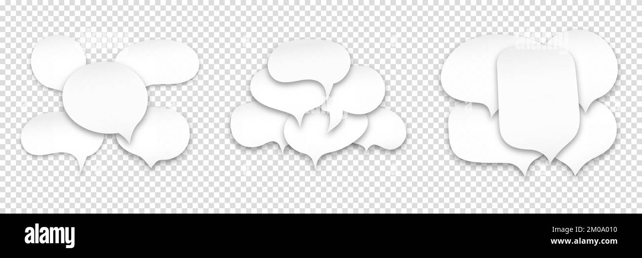 Set of speak bubble text, chatting box, message box outline cartoon ...