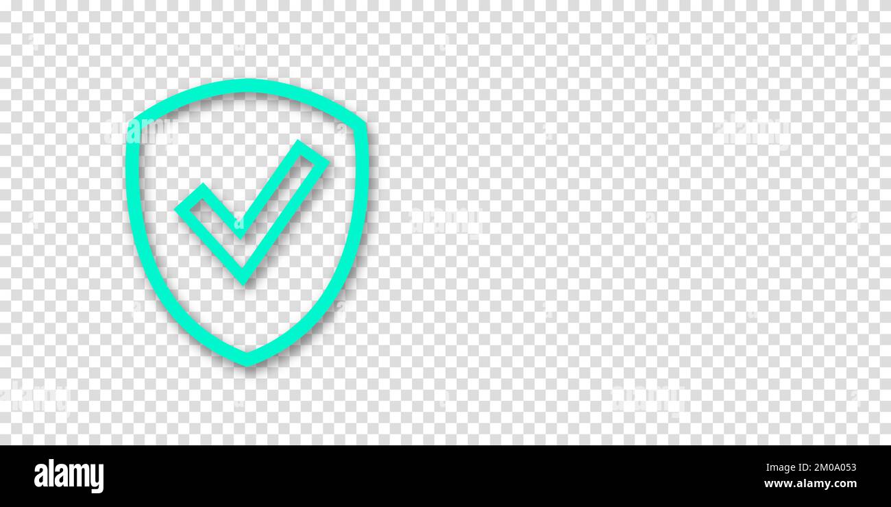 Banner shield check mark icon. Place for your text. Cope space. Vector ...