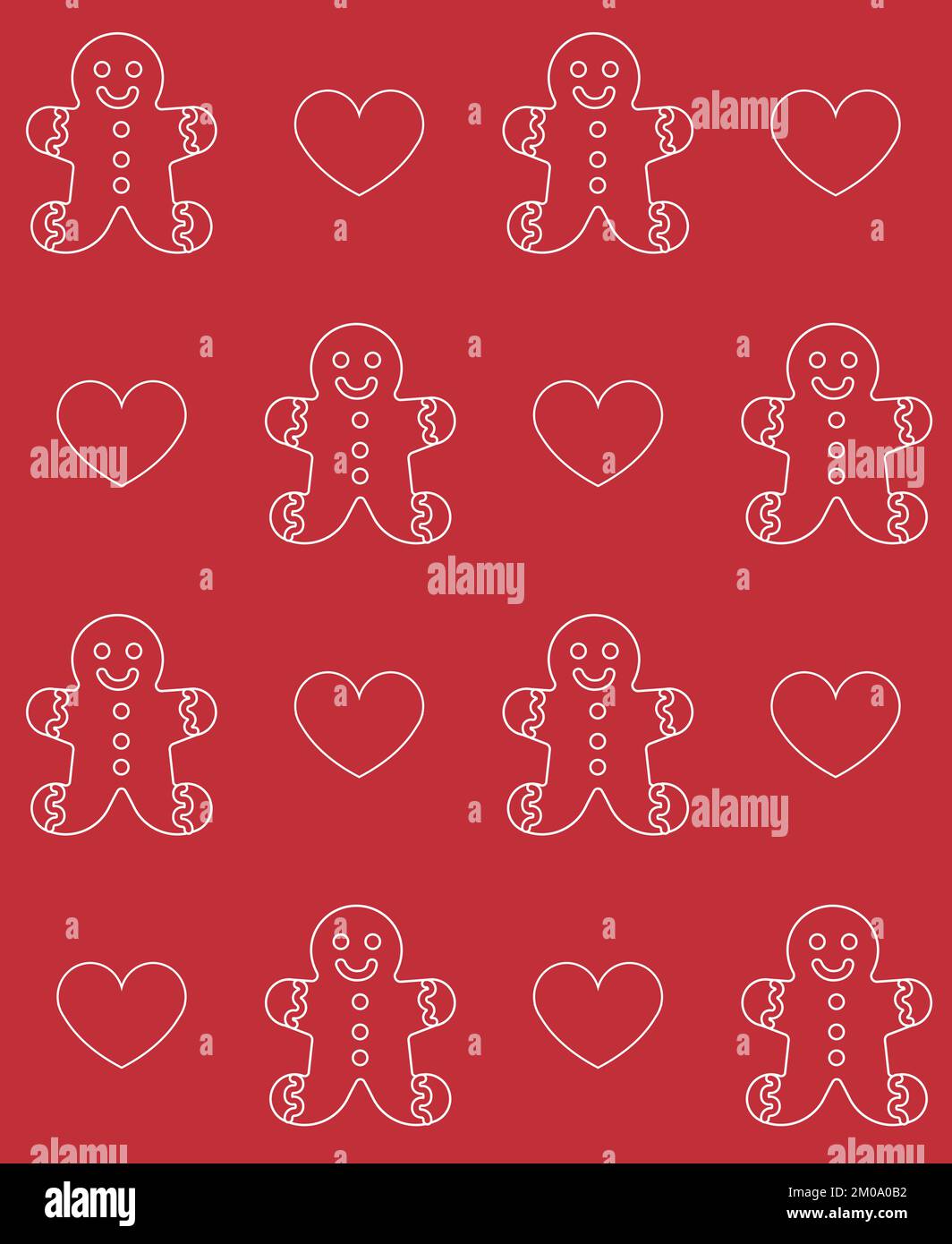 Vector seamless pattern of hand drawn Christmas ginger bread cookies ...