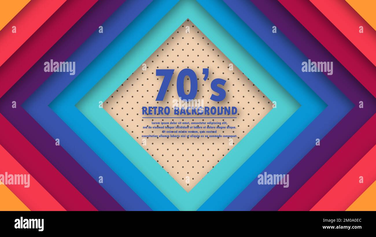 Abstract 1970's background with rhombus elements and retro colors ...
