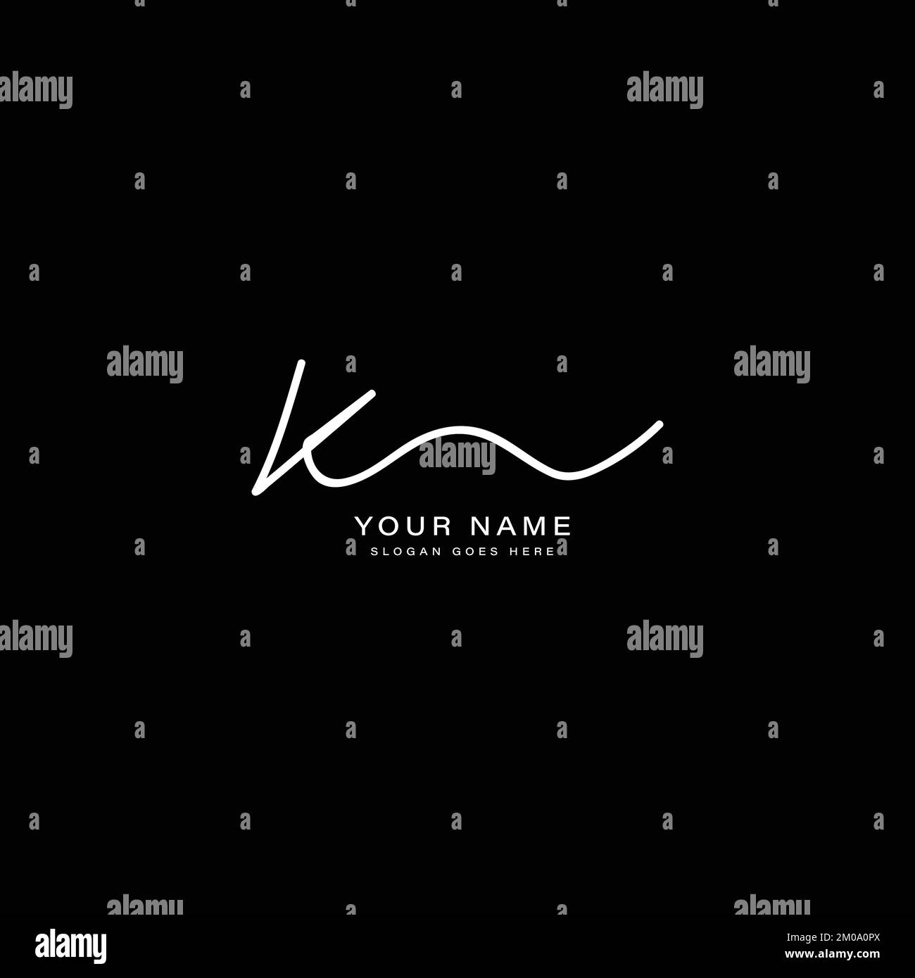 Initial Letter K Logo, Handwritten Signature in joining style for ...