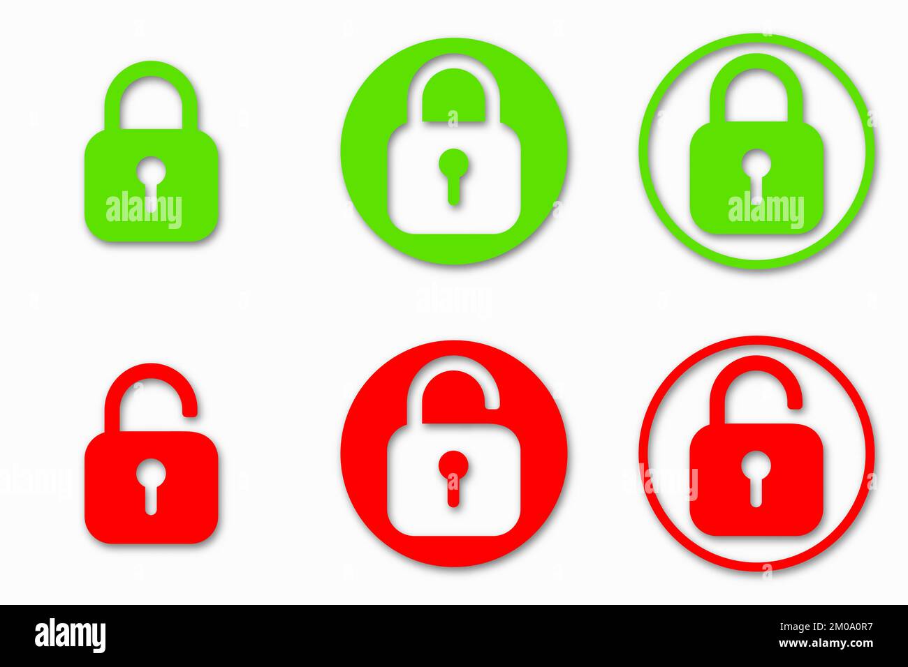 Set of lock icons, lock icon. Safety symbols. Vector illustration ...