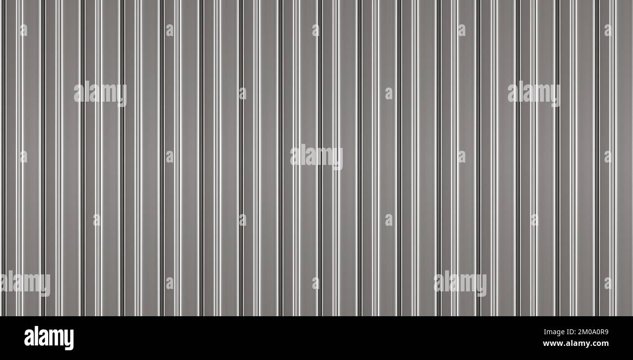 Silver corrugated iron sheets seamless pattern of fence or warehouse ...