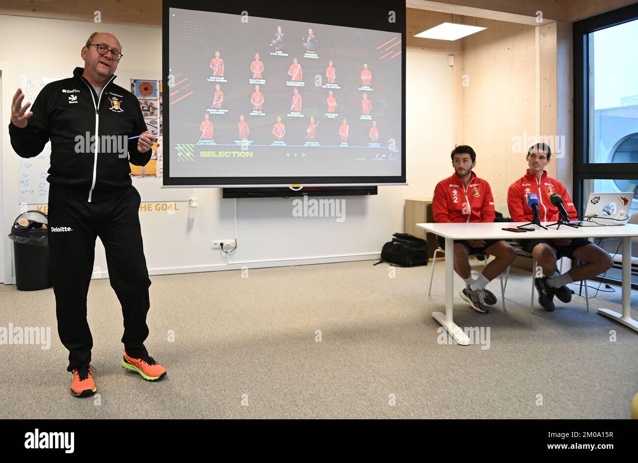 Belgium's head coach Michel van den Heuvel, Belgium's Arthur van Doren ...