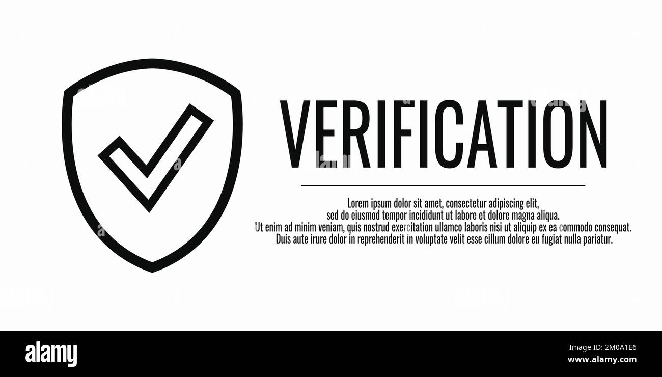 Vector illustration with word Verification on a white background ...