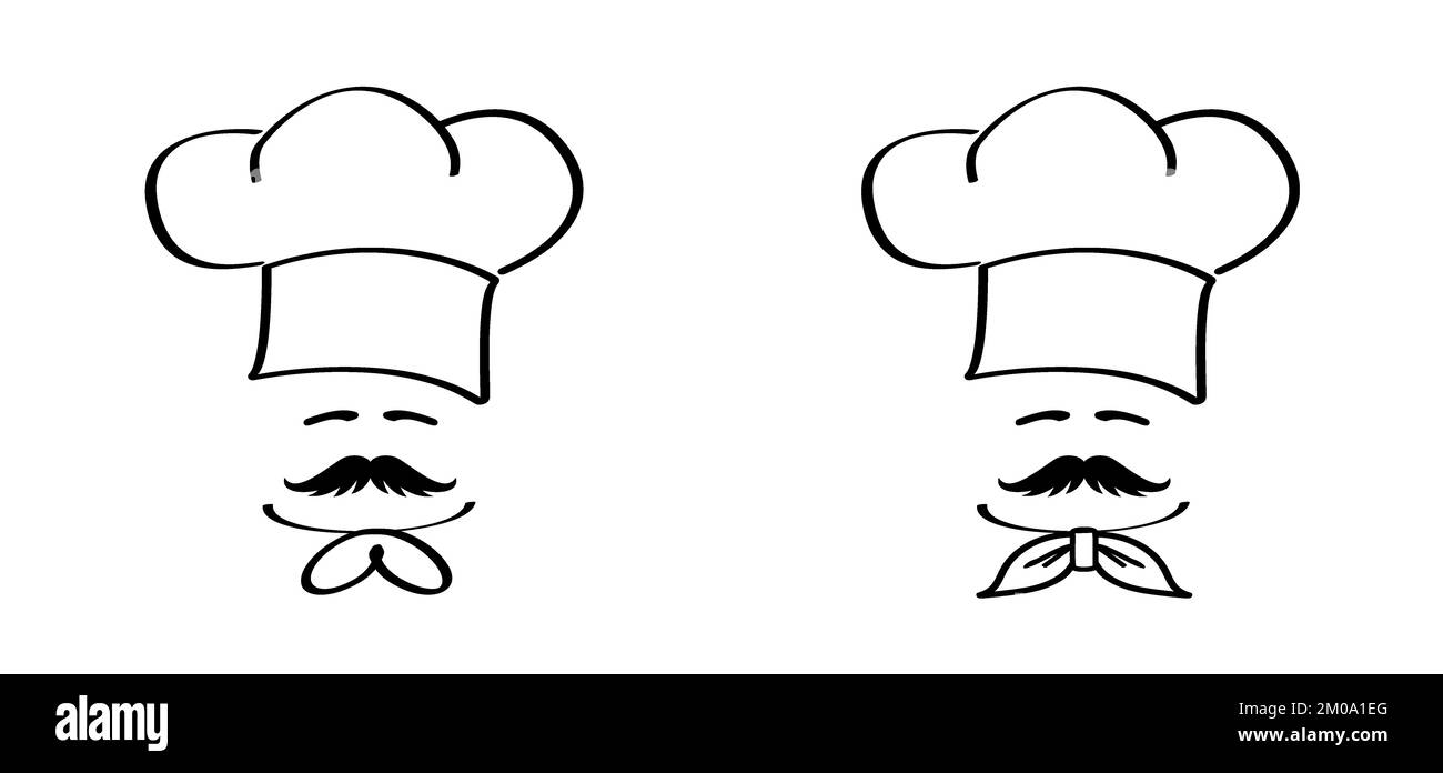 Cartoon chef cap with mustache symbol. Chef hat or cap. Kitchen cook or ...