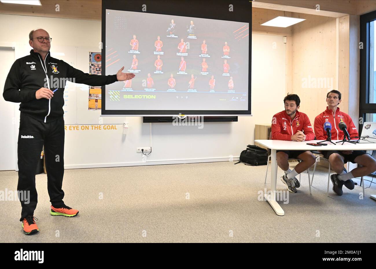 Belgium's head coach Michel van den Heuvel, Belgium's Arthur van Doren ...