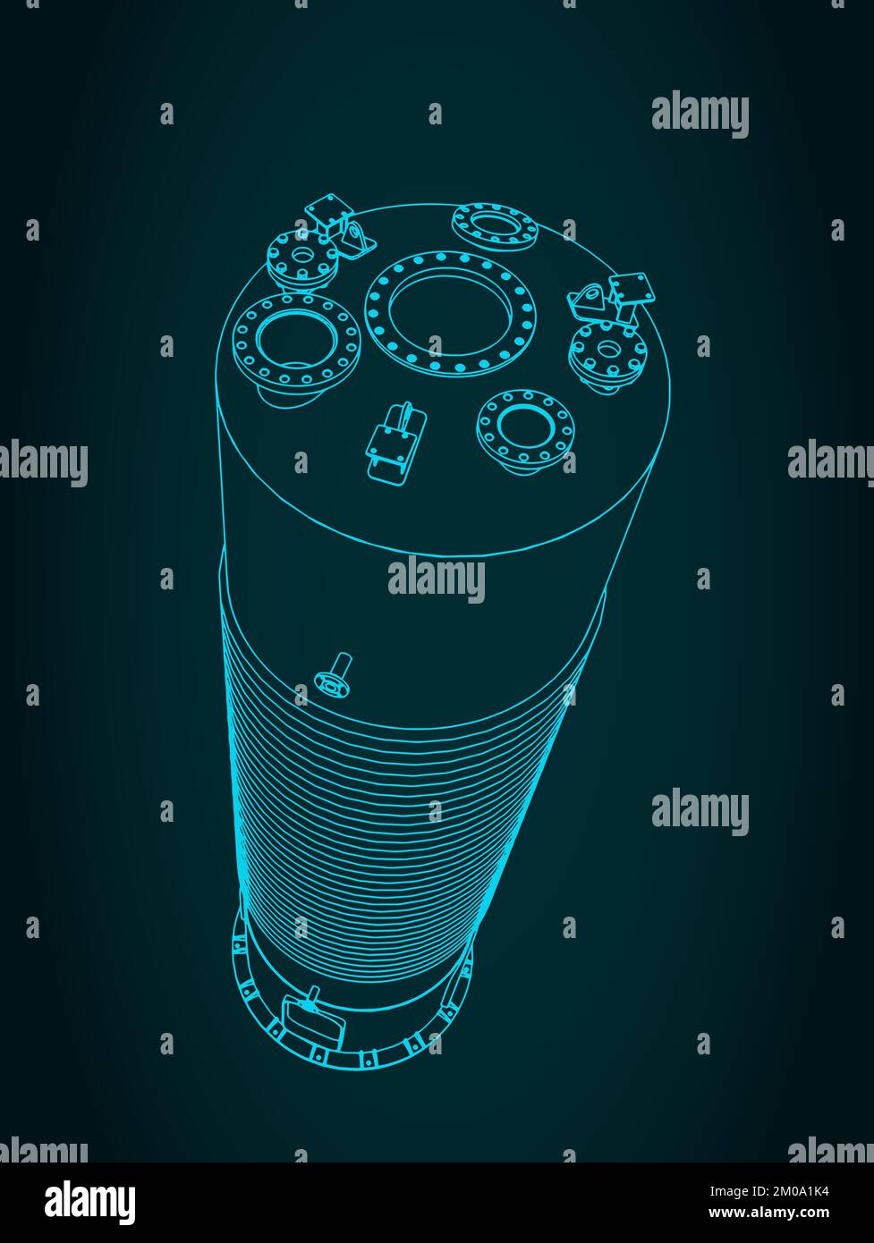 Stylized vector illustration of blueprints of chemical reactor Stock ...