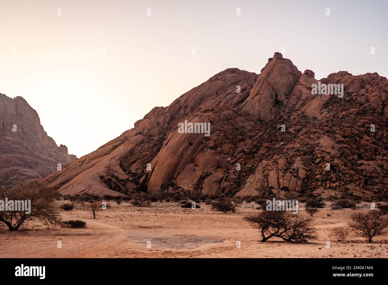 Rock formations in the Namibian desert, near Spitzkoppe, around sunset ...