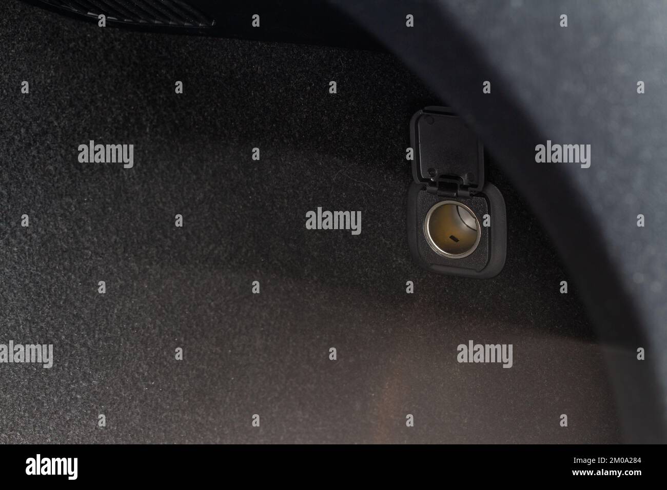 Modern car outlet socket. Opened 12V power outlet socket Stock Photo ...