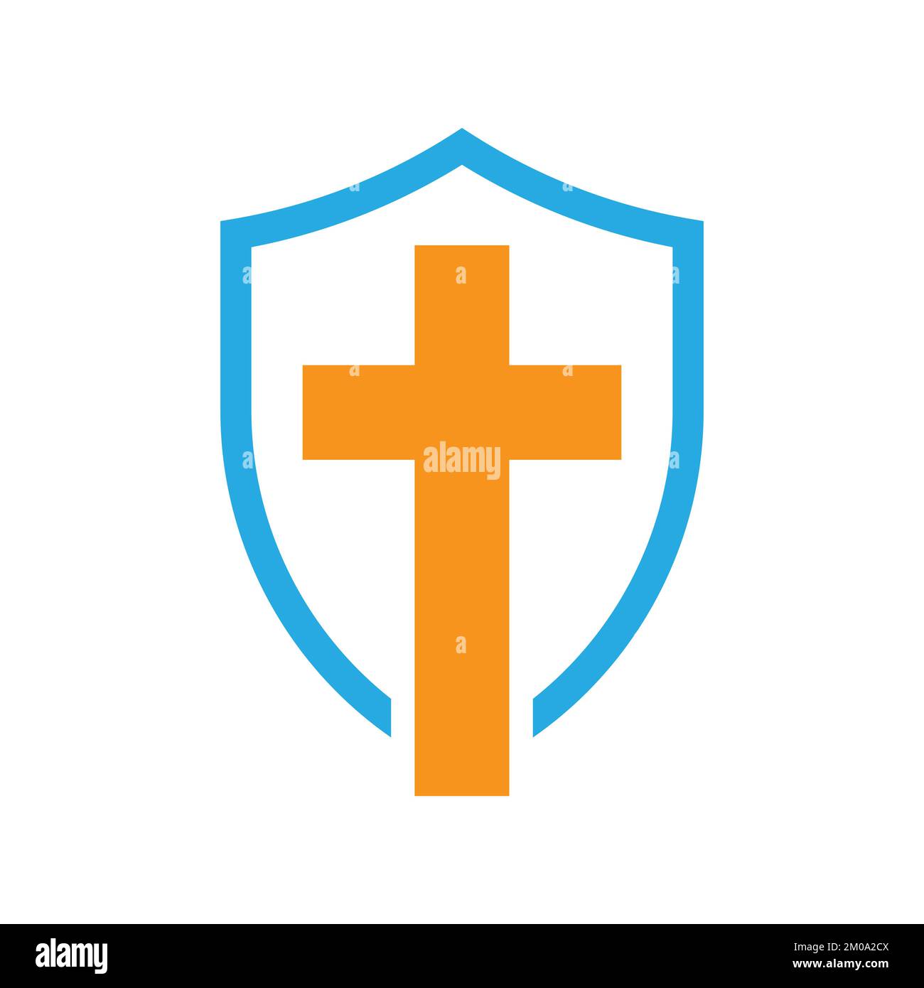 Shield icon. Church icon. Shield icon with christian cross symbol ...