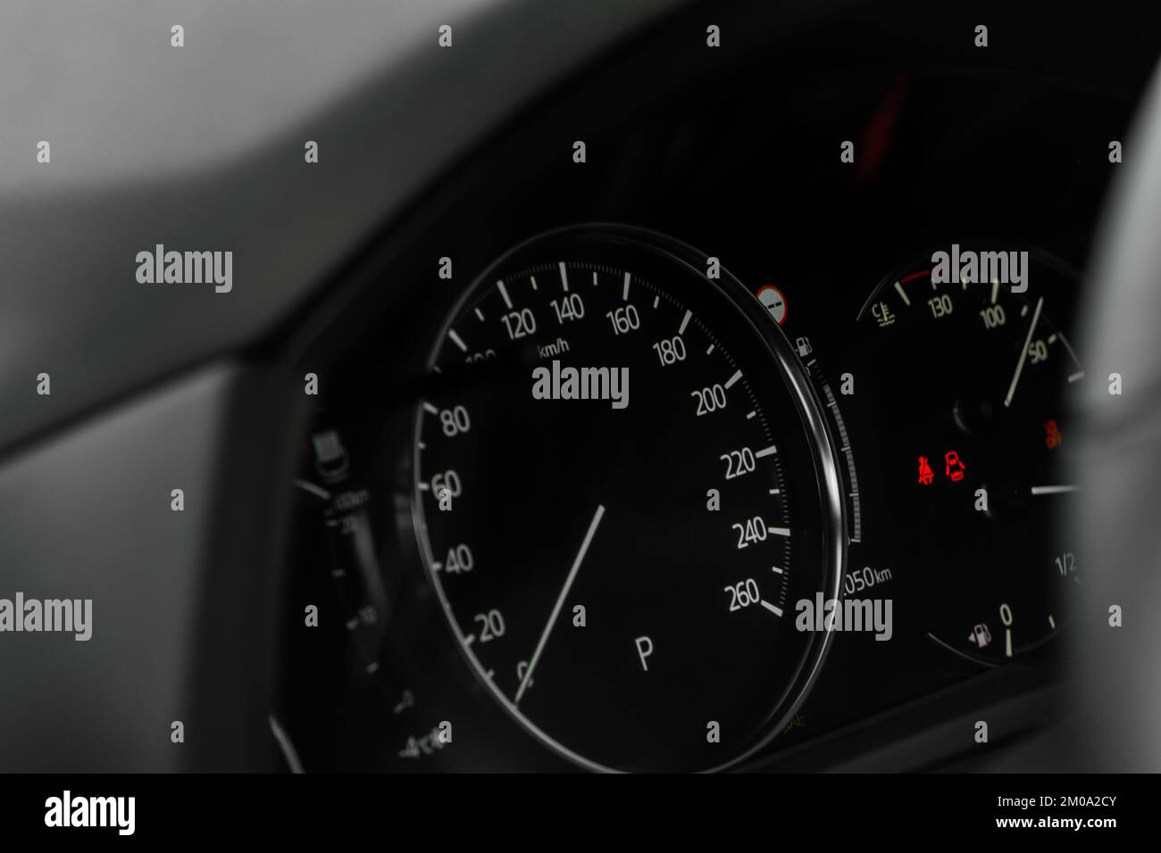 Modern car dashboard with speedometer, tachometer. Car dashboard. Car ...