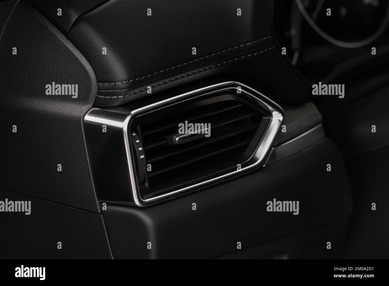 Car air conditioning close up view. The air conditioner flow inside the ...