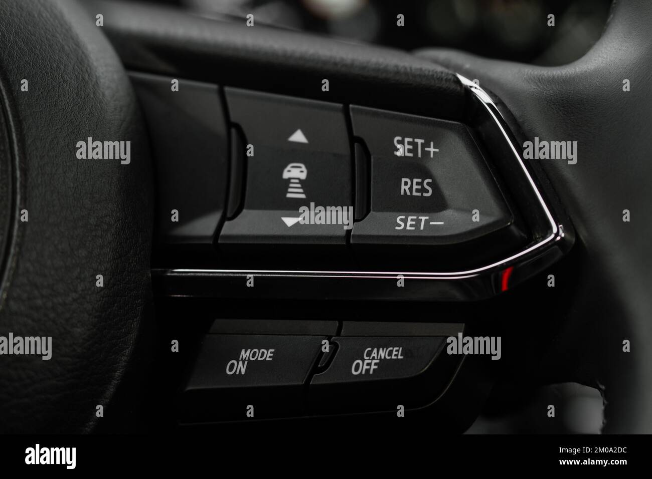Cruise control switch closeup. Adaptive cruise control leaver. Cruise ...
