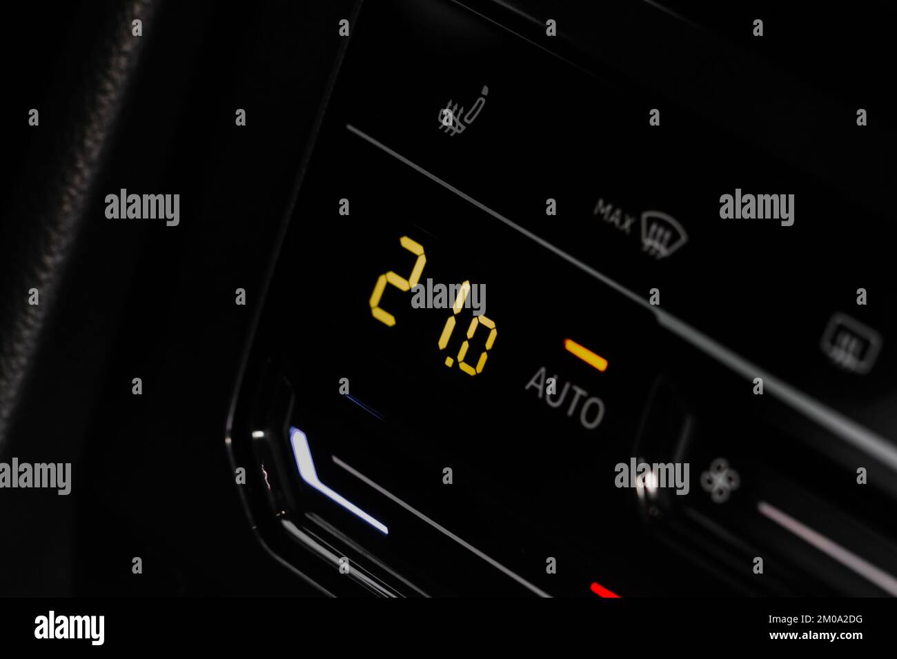 Digital control panel car air conditioner dashboard. Modern car ...