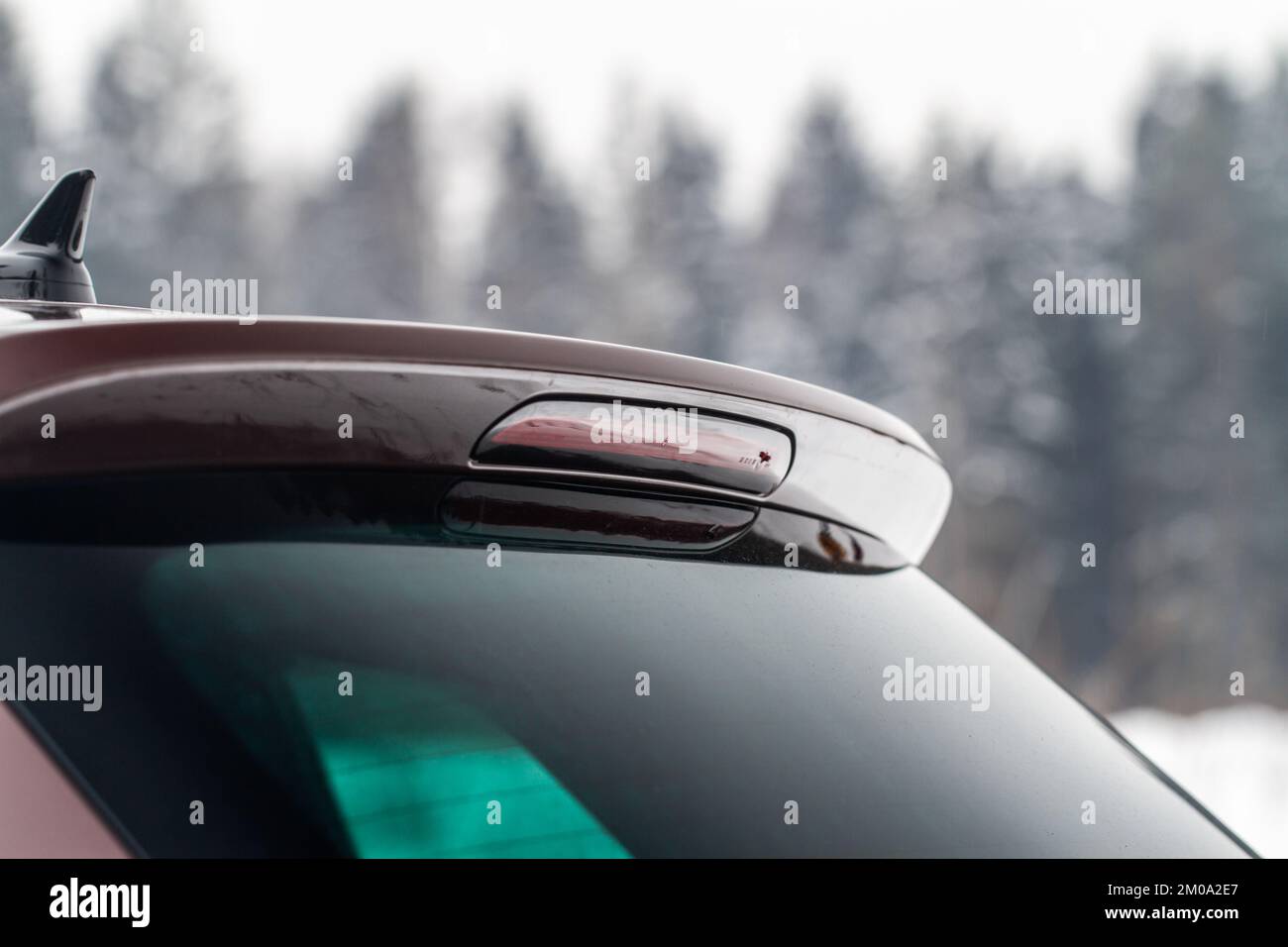 Brake lights of a modern car. Third brake light. SUV car rear light ...