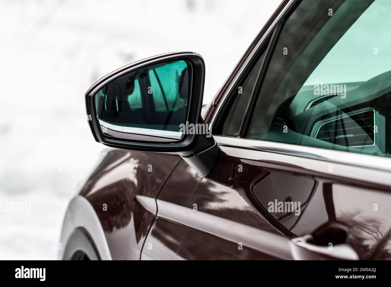 Rearview mirror of a modern car Stock Photo - Alamy