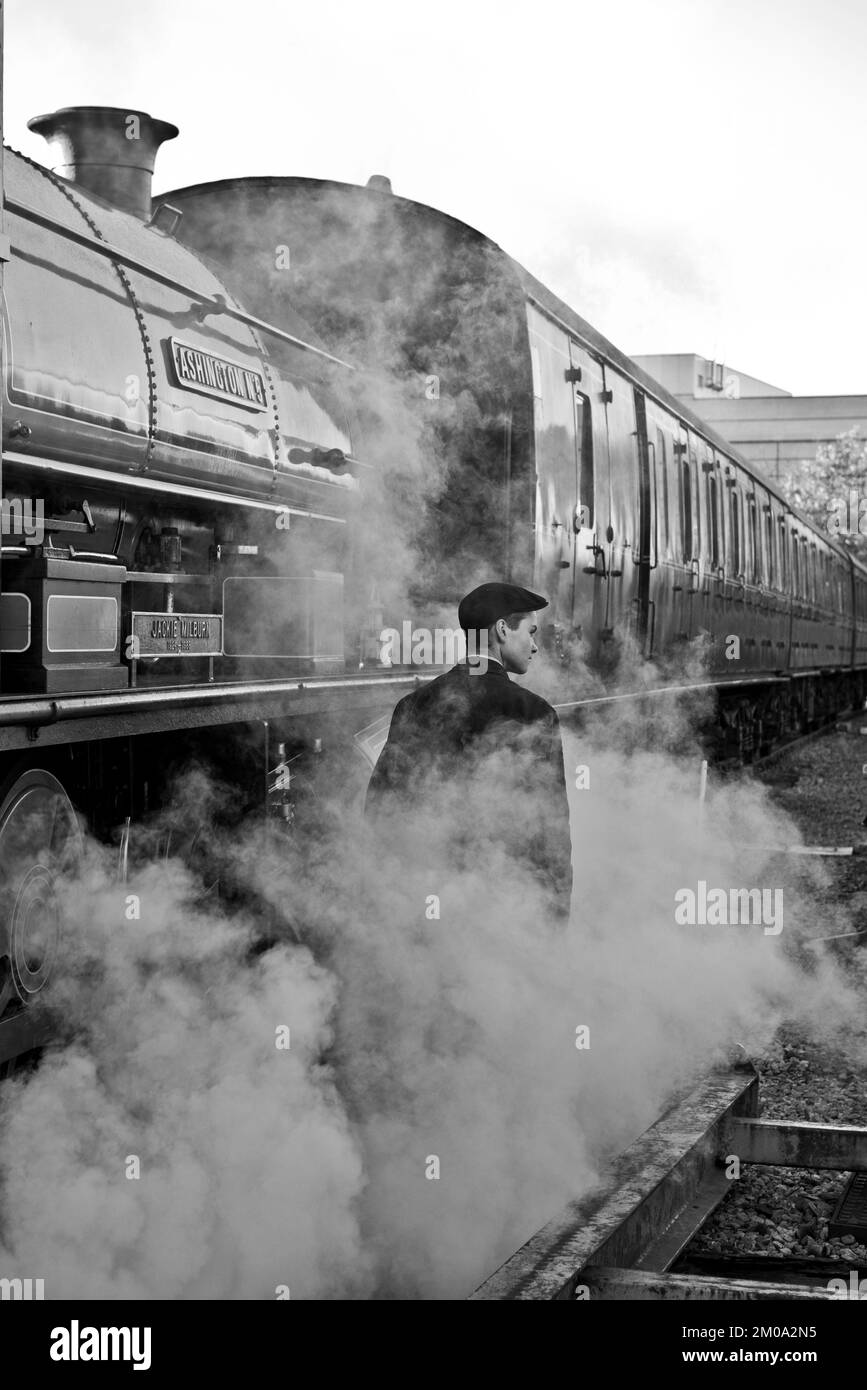 Volunteer steam engine driver at Stephenson Railway museum in North ...