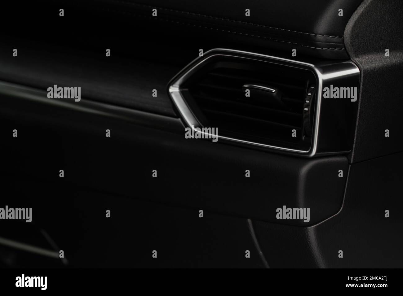 Car air conditioning close up view. The air conditioner flow inside the ...