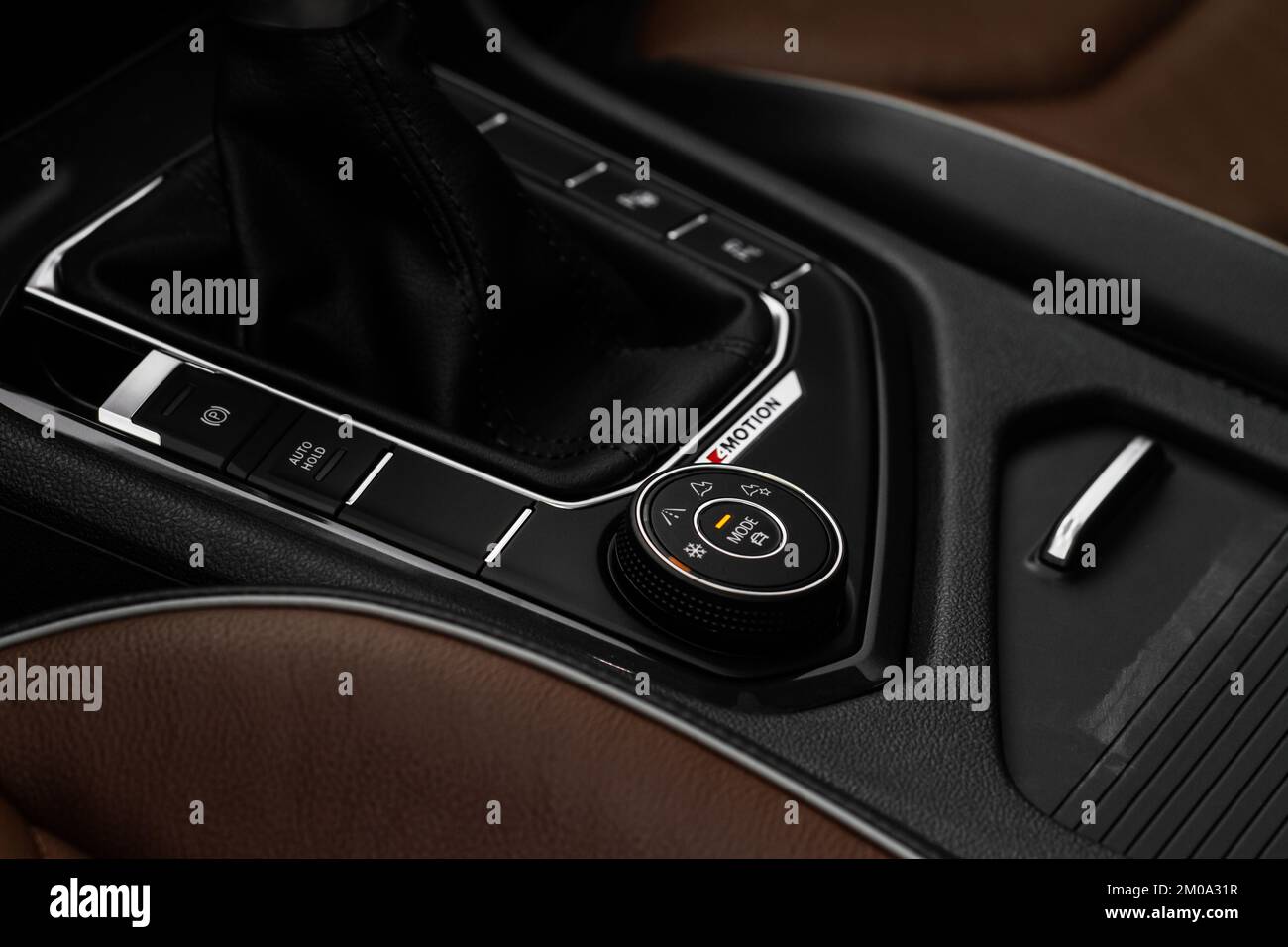 Drive Selector Button Car Interior Offroad Drive Controller Closeup View Wheel Drive