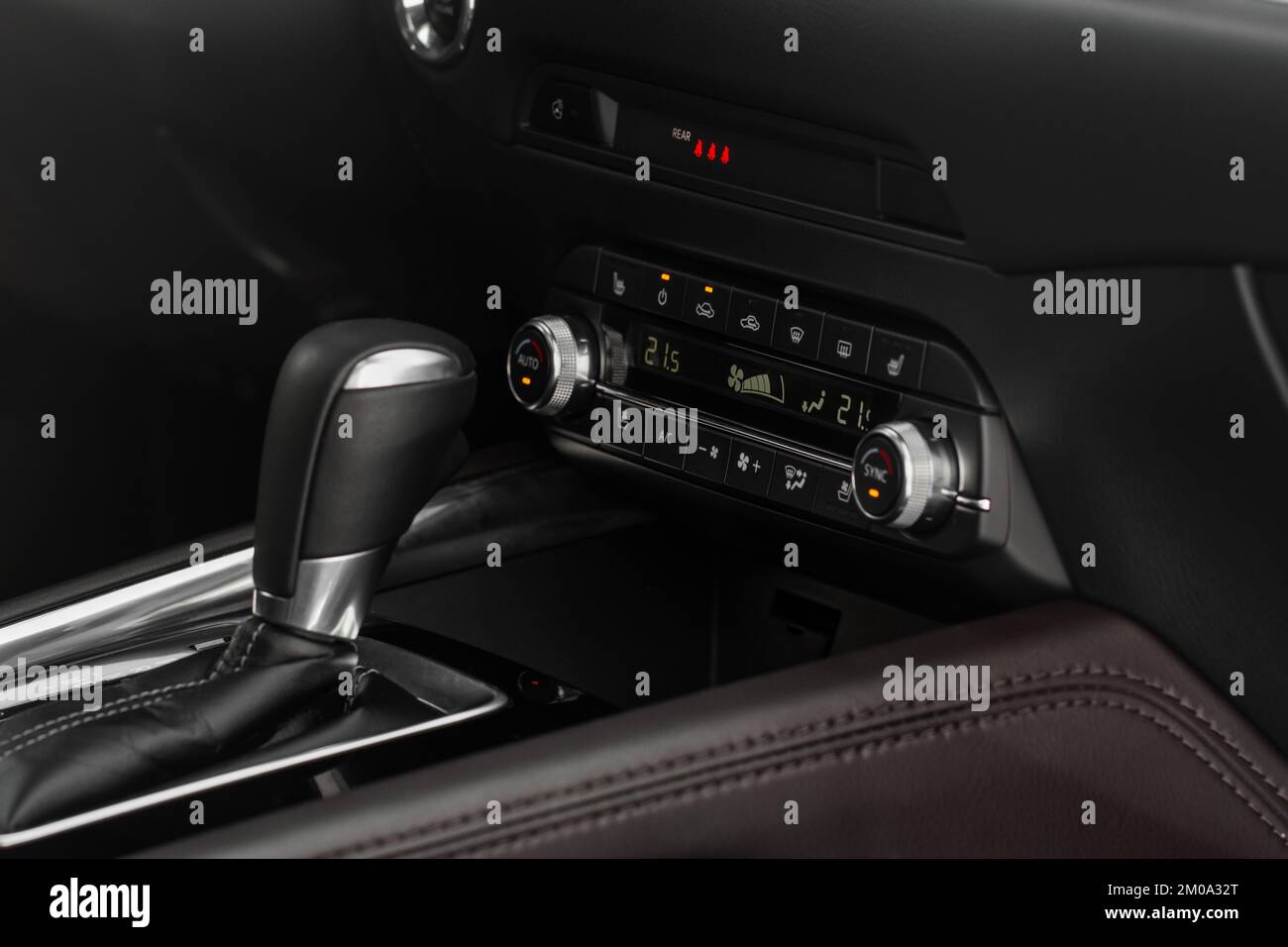 Digital control panel car air conditioner dashboard. Modern car ...