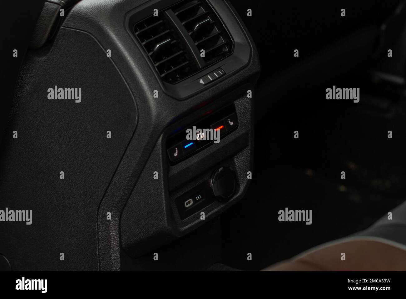 Car air conditioning buttons close up view inside a car. Car ...