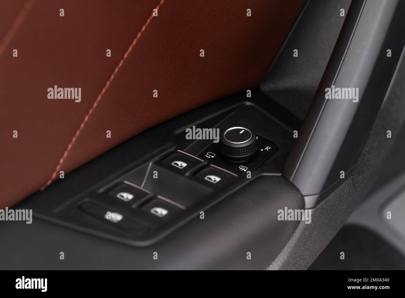 Side mirrors control panel on side door Stock Photo - Alamy
