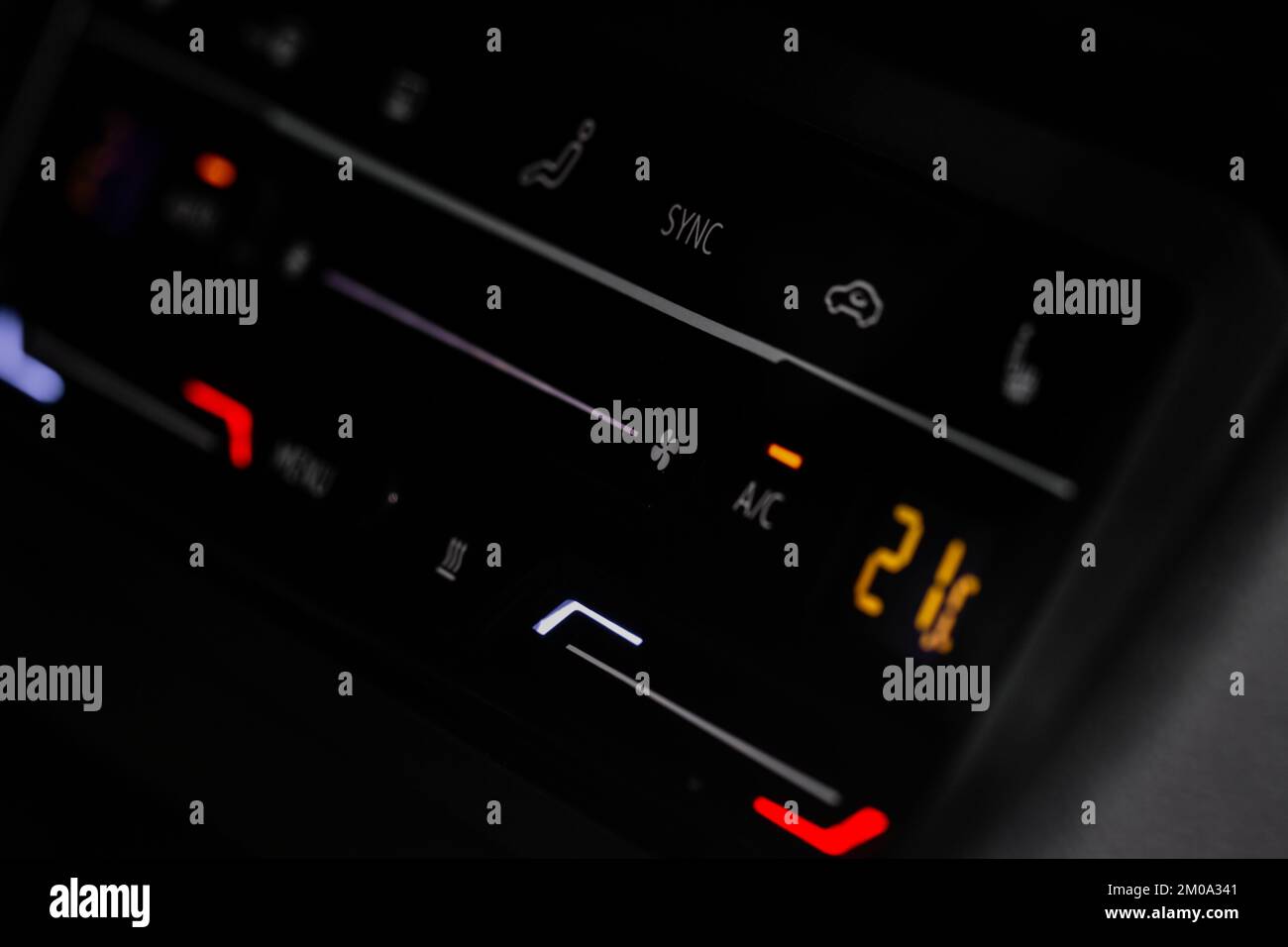 Digital control panel car air conditioner dashboard. Modern car ...