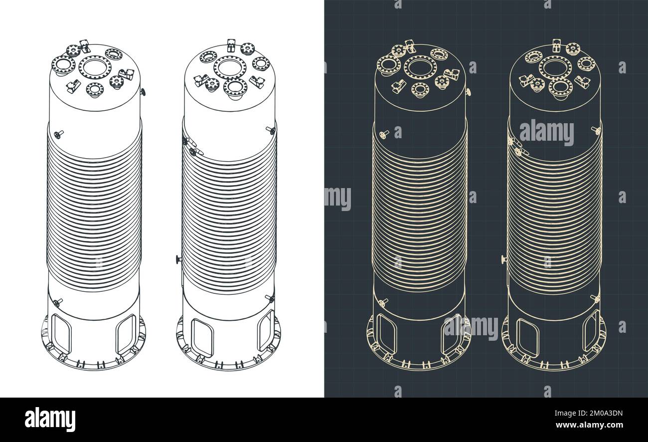 Stylized vector illustrations of isometric blueprints of chemical ... Stylized vector illustrations of isometric blueprints of chemical ...