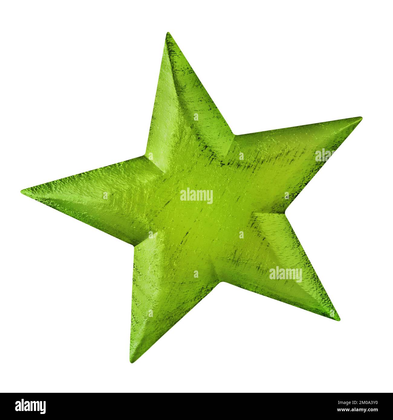 Green star isolated on white background Stock Photo - Alamy