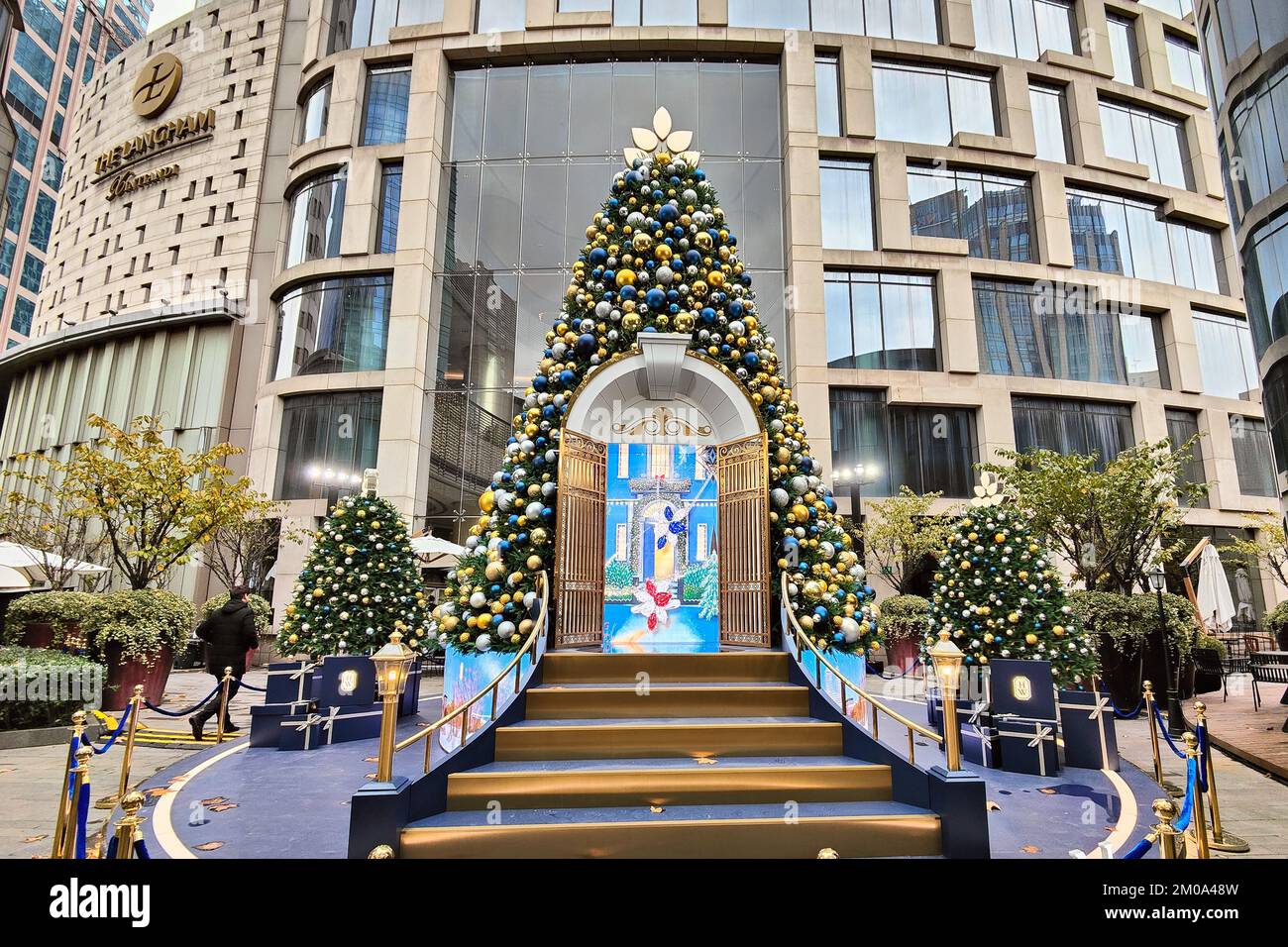 SHANGHAI, CHINA - DECEMBER 5, 2022 - A Christmas scene is seen in front ...