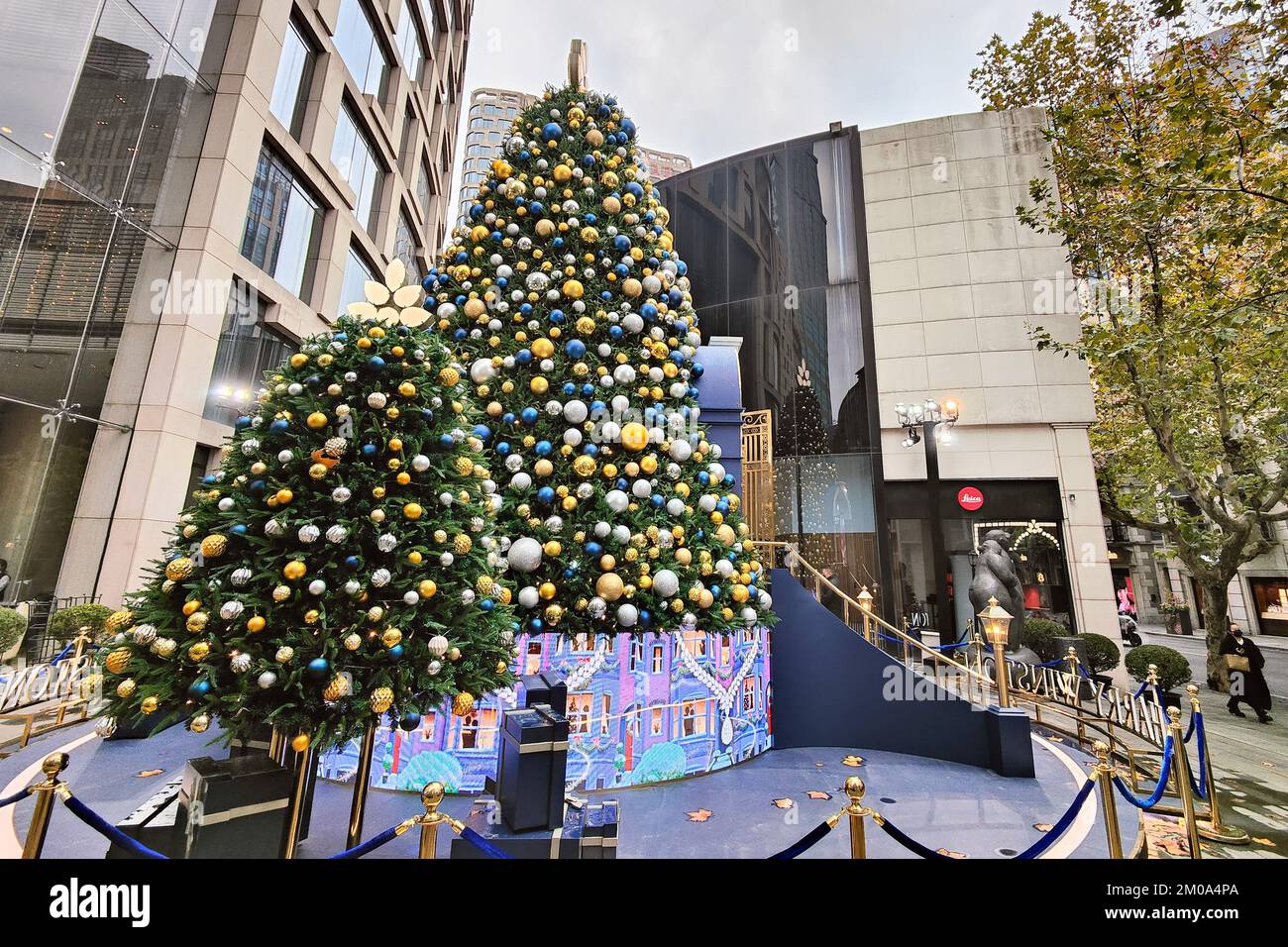 SHANGHAI, CHINA - DECEMBER 5, 2022 - A Christmas scene is seen in front ...