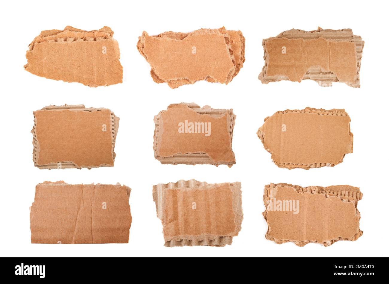 Cardboard set isolated on white background Stock Photo - Alamy
