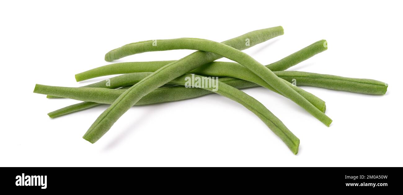 Green beans group isolated on white background Stock Photo - Alamy